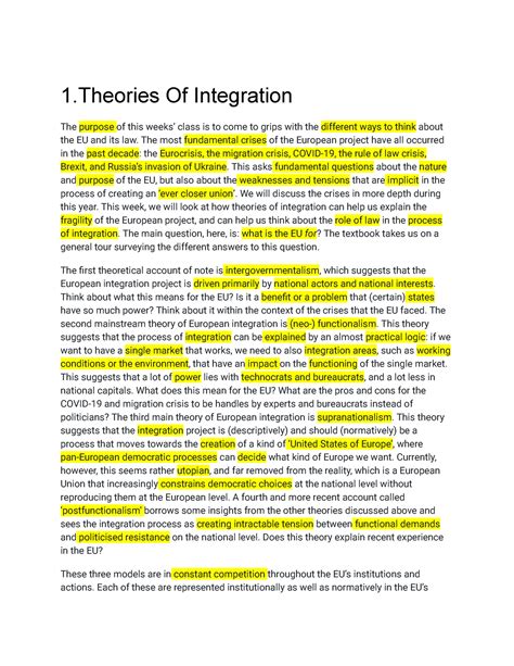 Week 2 Theories Of Integration 1 Of Integration The Purpose Of This