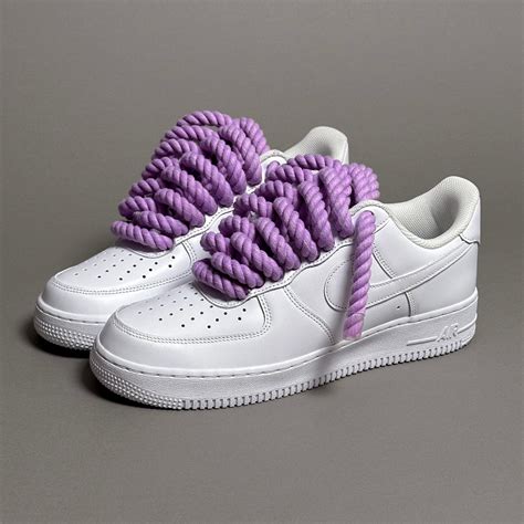 Nike Air Force 1 Rope Laces Purple Tint V1 Ev8 Style