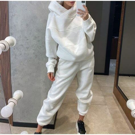 Suits Set Y2K Aesthetic Outfits Autumn Winter Women Solid Fleece