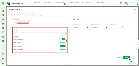 Summary Fields ConverSight Documentation