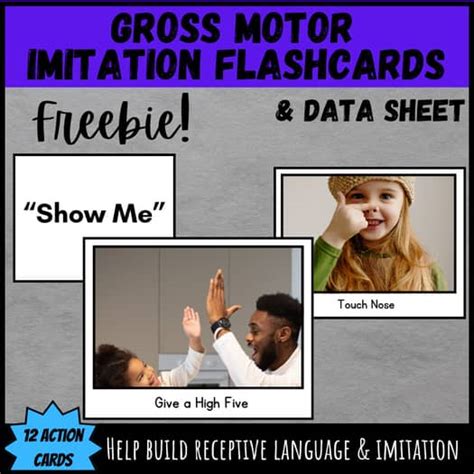Gross Motor Imitation Photo Flashcards Free Resource Receptive