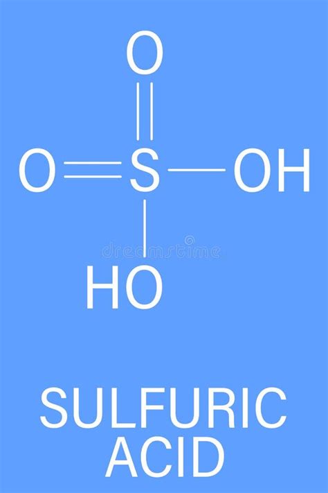 Sulfuric Acid Strong Mineral Acid Molecule Skeletal Formula Stock