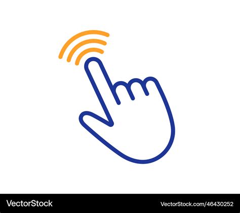 Hand Cursor Line Icon Click Action Sign Royalty Free Vector