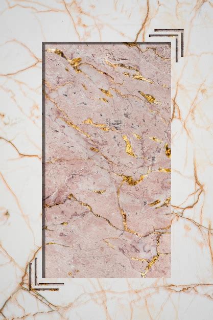 Premium Photo Rectangle Frame On White Marble Textured Background