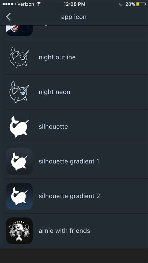 loving the alternate app icons r getnarwhal