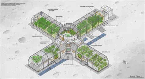 Futuristic Lunar Base Design Illustrated With Four Interconnected Dome