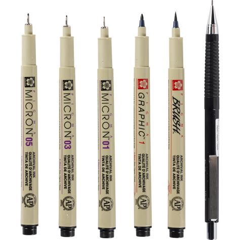 Cienkopisy Pigma Manga Set Sakura 5 Szt Ołówek Storm Plastyczny