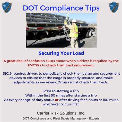 Dot Compliance Tip Load Securement — Carrier Risk Solutions Inc