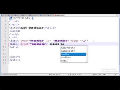 How To Create Checkbox Using Html Youtube