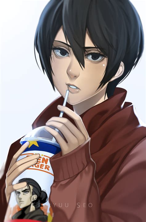 Safebooru 1boy 1girl 7 Eleven Artist Name Black Eyes Black Hair