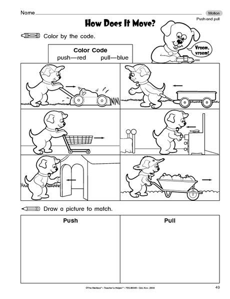 Science Worksheet Push And Pull The Mailbox Force And Motion
