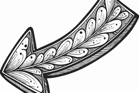 Premium Photo Black Left Cursor Doodle Arrow