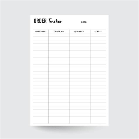 Tracking Chart Template
