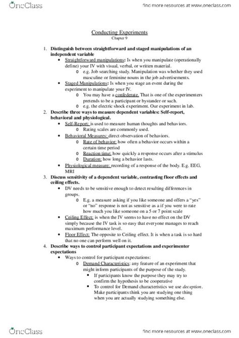 Textbook Notes For Psyc 217 At University Of British Columbia Ubc