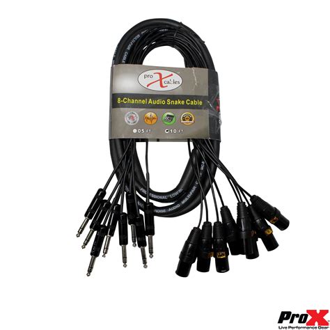 8 Channel XLR3M TO 1 4 TRS Balanced Snake 10FT Cord GTR Direct