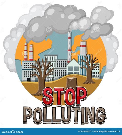 Stop Pollution Banner Vector Concept Stock Vector Illustration Of