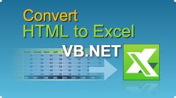 Easyxls Blog Archive Convert Html To Excel File In Vb Net