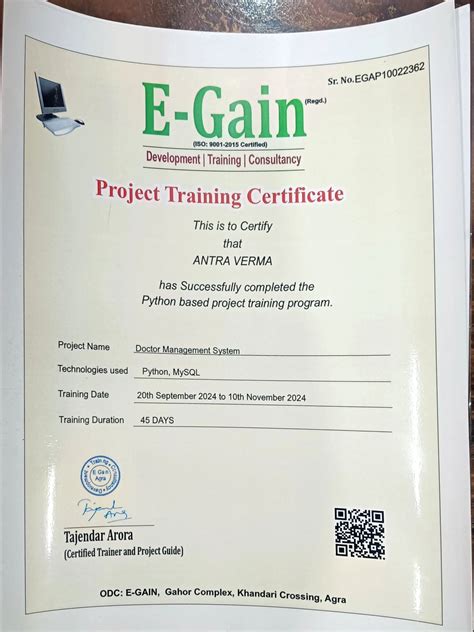 🌟i Am Excited To Share That I Have Successfully Completed My Project Training Program At Egain