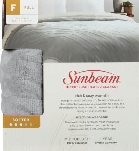 Sunbeam® Heated Microplush Blanket Grayviolet Full Kroger