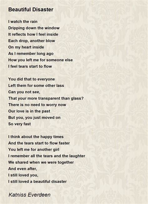 Beautiful Disaster Poems July 2014 The Story Of A Beautiful