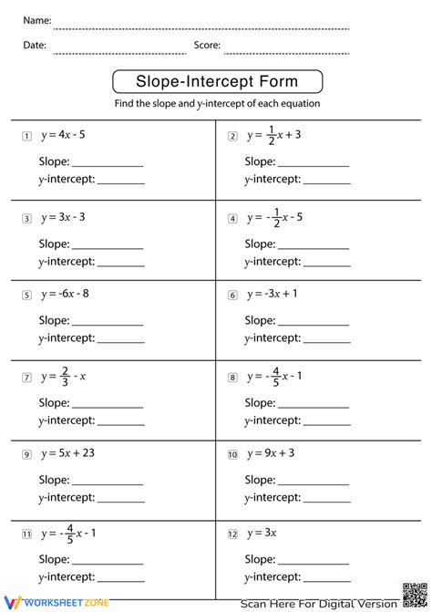 X Y Intercept Worksheet Graph A Line Using X And Y Intercepts