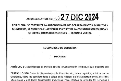 Acto Legislativo No 03 Del 27 De Diciembre De 2024 Asocapitales