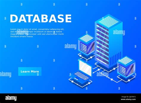 Server Room Isometric Cloud Storage Data Data Center Big Data Processing And Computing