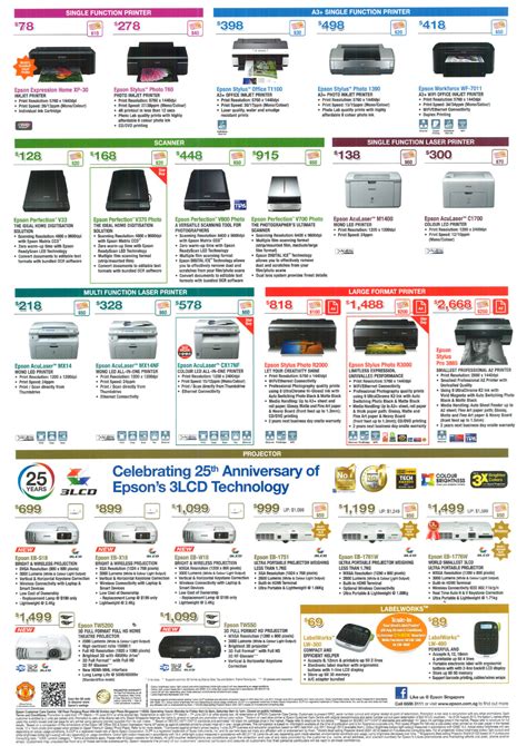 Epson Printers Projectors Brochures From SG Tech Show Singapore On