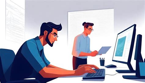 Premium Photo Cartoon Programmers Discussing Software Development At Office