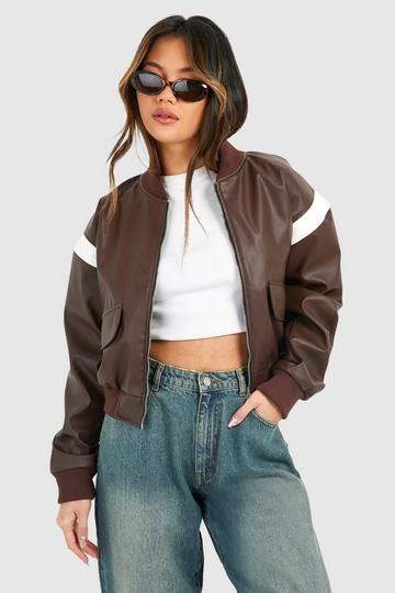Womens Cropped Leather Jackets Boohoo Uk