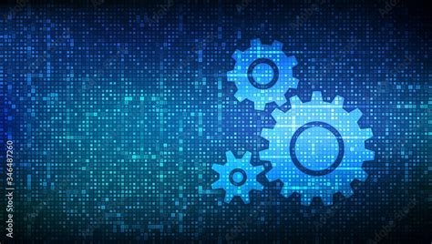 Automation Software Background Gears Icons Made With Binary Code Iot