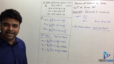 Numerical Method Jacobi Method Solved Problem Part2 Youtube