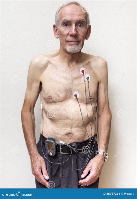 Old Man Wearing Heart Monitor Stock Photo Image Of Elderly