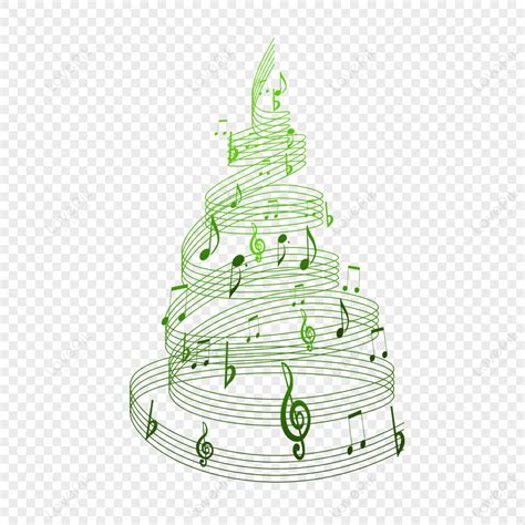 녹색 추상적 인 크리스마스 일러스트 음악 트리 노트간단한 펜초록 Png 일러스트 무료 다운로드 Lovepik