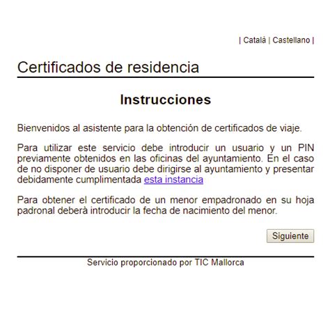 Certificado De Residencia Ajuntament De Binissalem