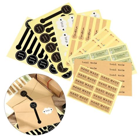 ฉลากปิดผนึกกล่องใส่ของขวัญ Nwsj 10แผ่นอุปกรณ์งานปาร์ตี้ทำมือขอบคุณทำด้วยสติกเกอร์โดยเฉพาะสำหรับ