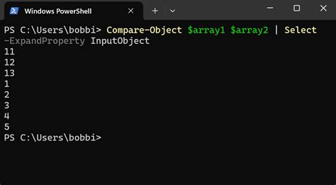 Powershell Use Compare Object And Only Show Differences Collecting