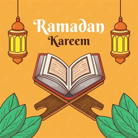 Fondo De Ramadan Kareem Dibujados A Mano Vector Premium