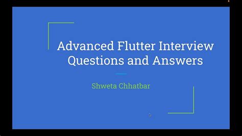 Flutter Advanced Interview Questions & Answers (2024) | Crack Your Next Flutter Job Interview ...