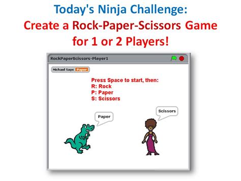 Intermediate Scratch Challenge 15 Create A Rock Paper Scissors Game For 1 Or 2 Players
