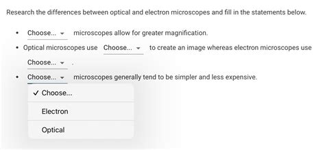Solved Research The Differences Between Optical And Electron