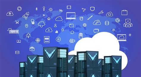 Premium Vector Data Protection Cloud Synchronization Servers Center