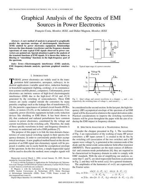 Pdf Graphical Analysis Of The Spectra Of Emi Sources In Power