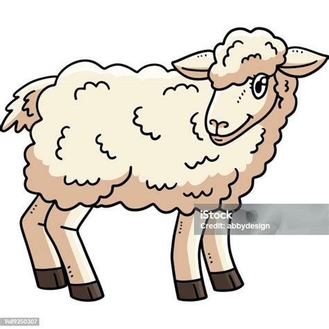 Ilustrasi Clipart Berwarna Kartun Induk Domba Ilustrasi Stok Unduh