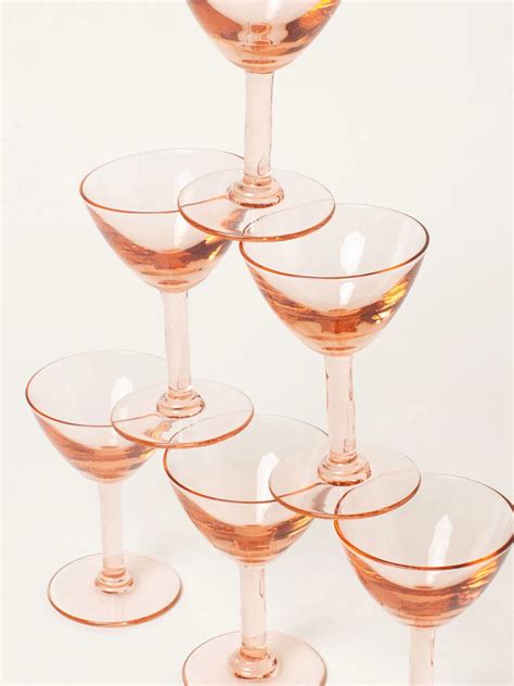 Vintage Peach Liquor Glasses Set Of 6 The Go To