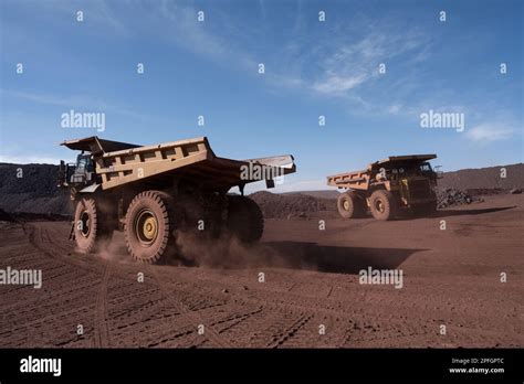 Trucks Loading Iron Ore At The Snim Open Pit Iron Ore Mine Zouerat