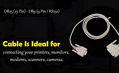 Boxnube Db25 25 Pin Female To Db9 Serial Rs232 Male Cable 1 5m 150cm 4 5ft White