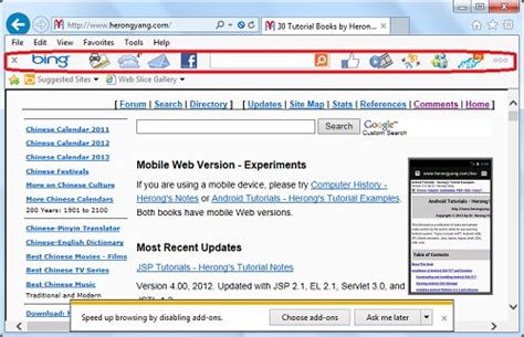 Disabling Ie Addon Bing Toolbar