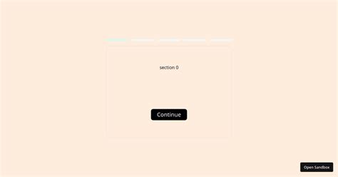 react animated step by step form forked codesandbox