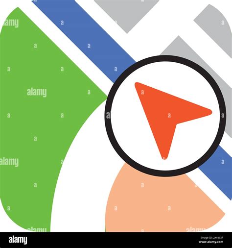 Navigation Arrow On Map Satellite Based Positioning And Navigation